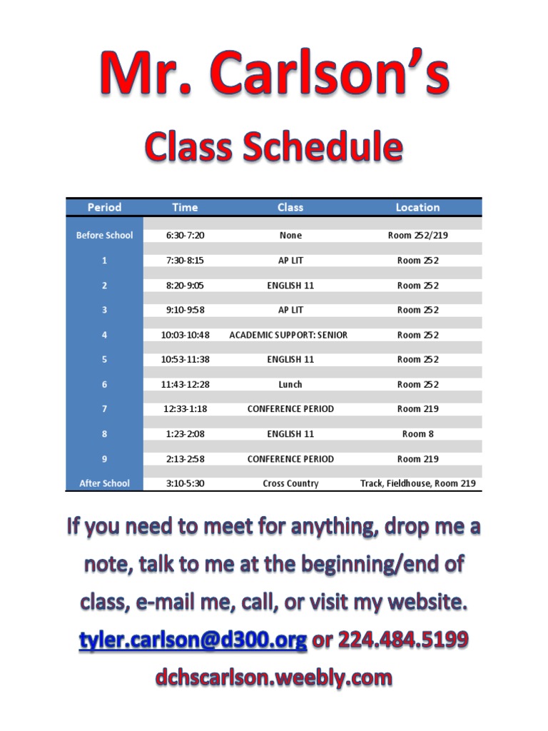 Daily Class Schedule and Activities | PDF | Sports & Recreation