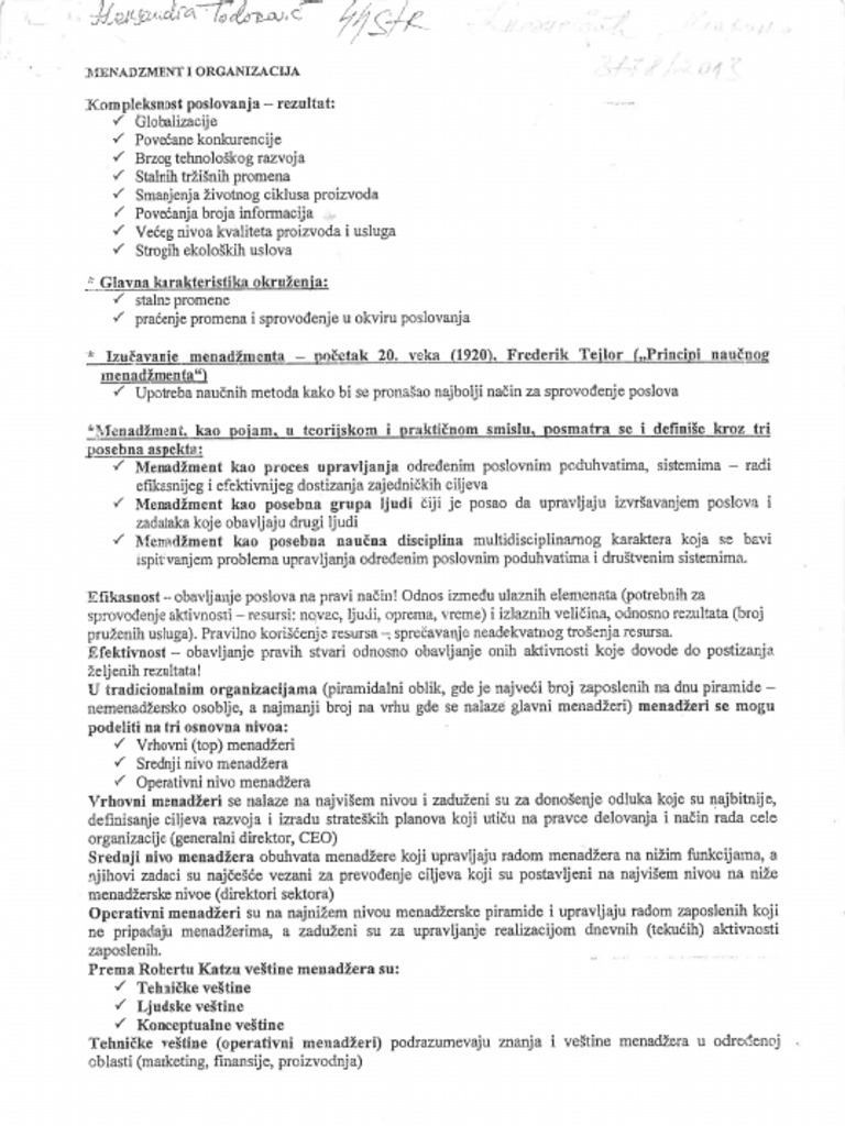 Skripta Menadzment | PDF