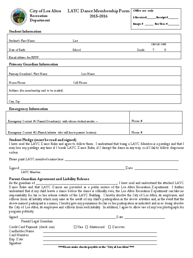 LAYC Registration Form | PDF | Visa Inc. | Business