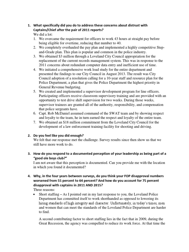 Loveland Chief Luke Hecker's Letter To Coloradoan | PDF | Crime ...