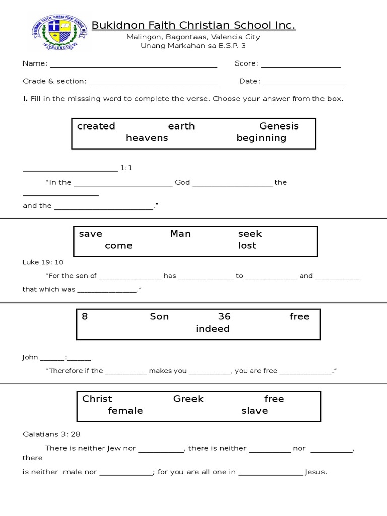 Esp Quarter Exam | PDF
