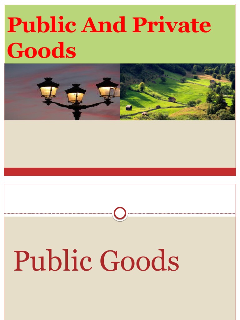 Public and Private Goods | PDF | Public Good | Public Sphere