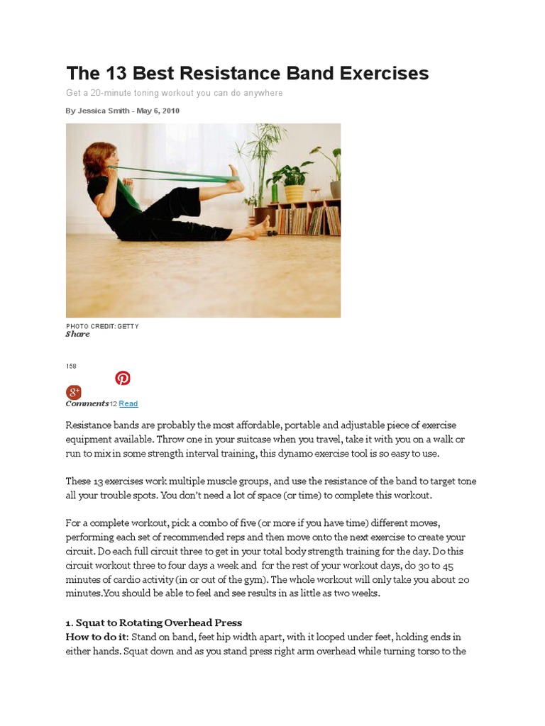 The 13 Best Resistance Band Exercises | PDF | Arm | Sports