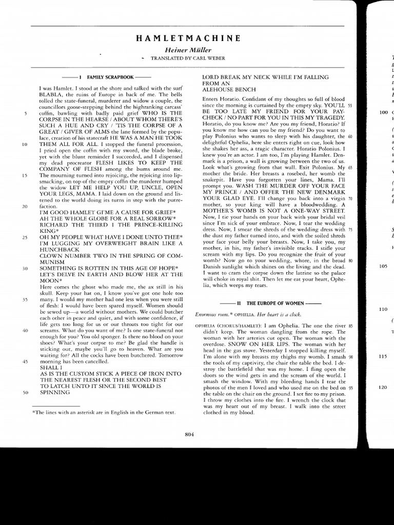 Hamlet Machine | PDF | Hamlet | Nature