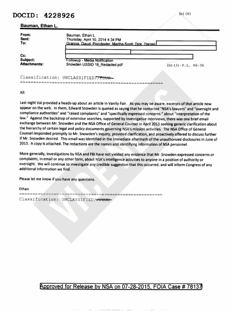 Snowden Court Hearing Transcript and NSA Email | Edward Snowden ...