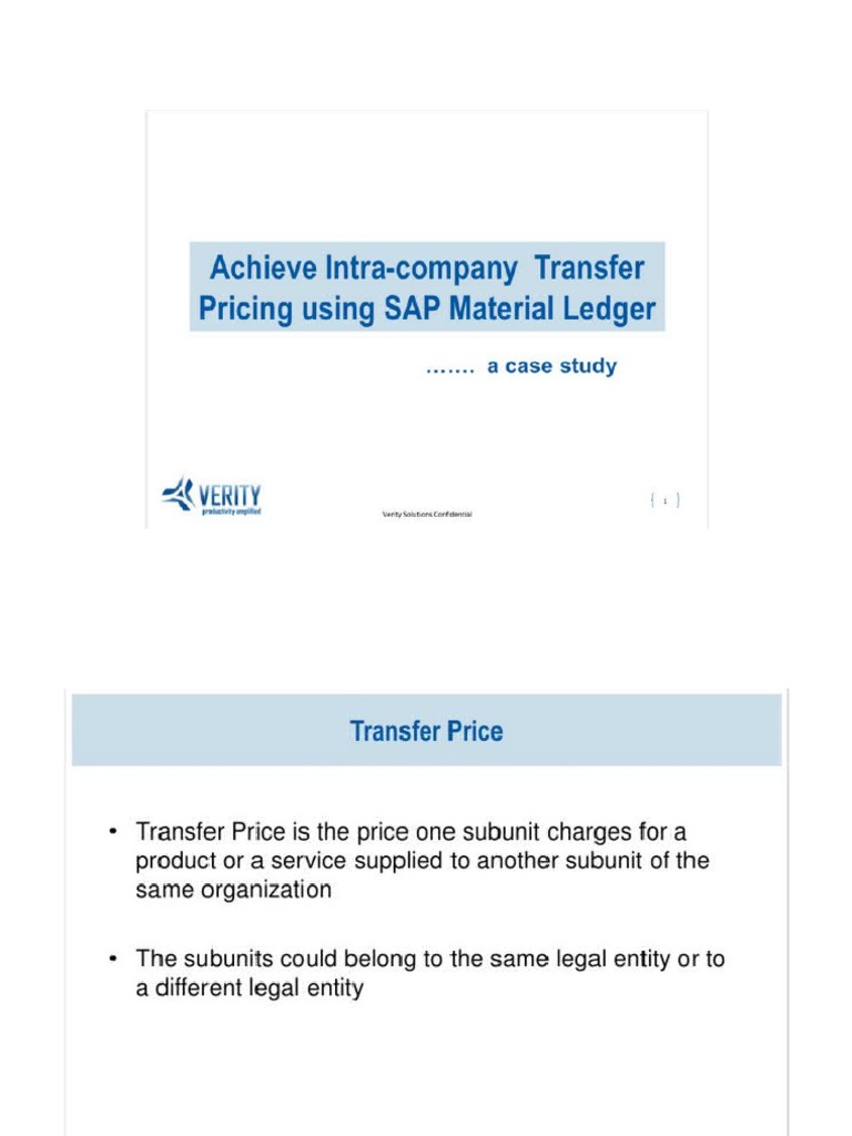 SAP Transfer Pricing | PDF