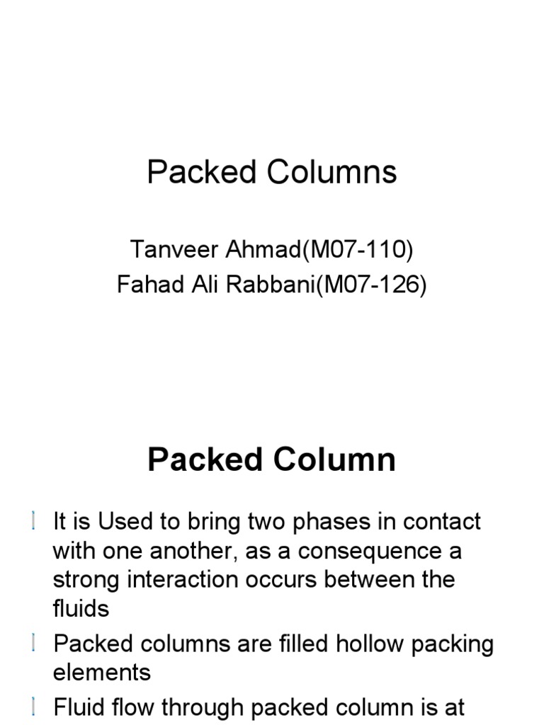 Overview of Packed Columns and Their Design | PDF | Solid | Liquids