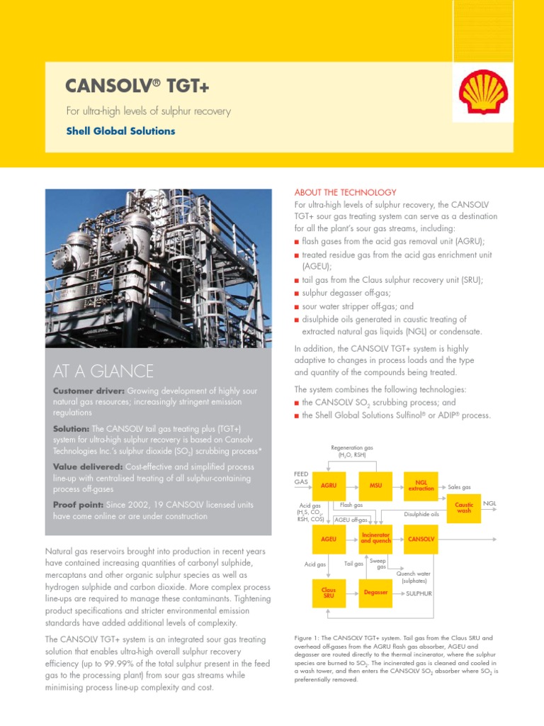 Cansolv TGT Plus Factsheet | Download Free PDF | Natural Gas | Sulfur ...
