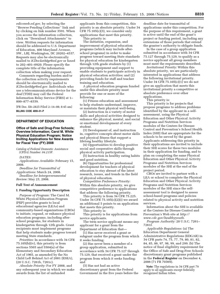 Notice: Notice Inviting Applications For New Awards For Fiscal Year (FY ...