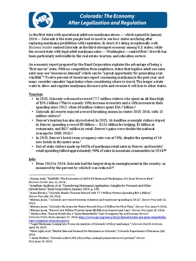 Colorado: The Economy After Legalization and Regulation | Download Free ...