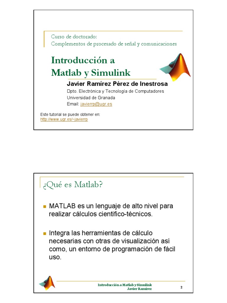 Introducción A Matlab Y Simulink | PDF | Matlab | Matriz (Matemáticas)