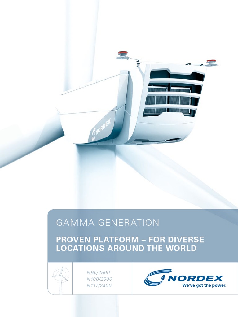 Nordex N90 Turbine Specs Sheet | PDF | Wind Power | Wind Turbine