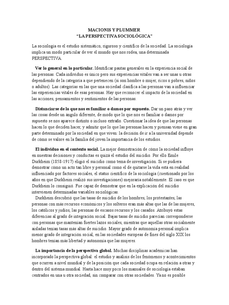 Macionis y Plummer | PDF | Emile Durkheim | Sociología