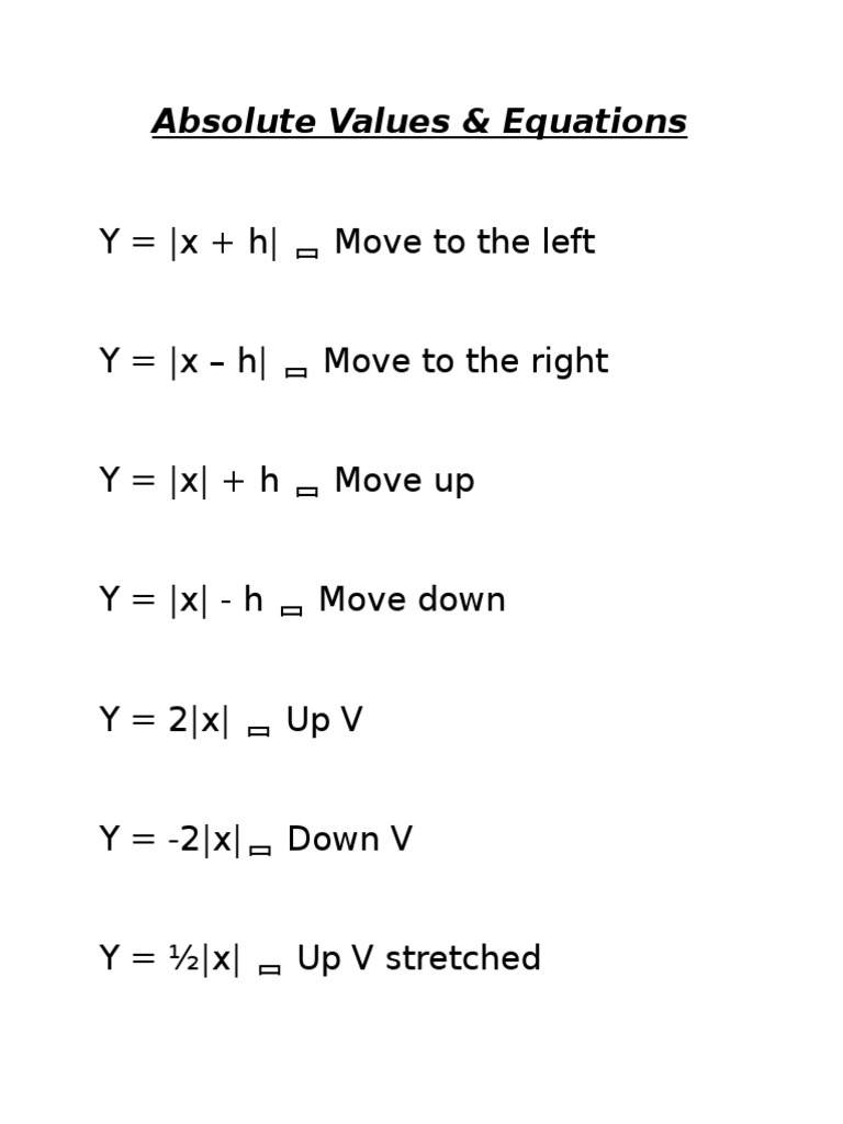 Absolute Values | PDF