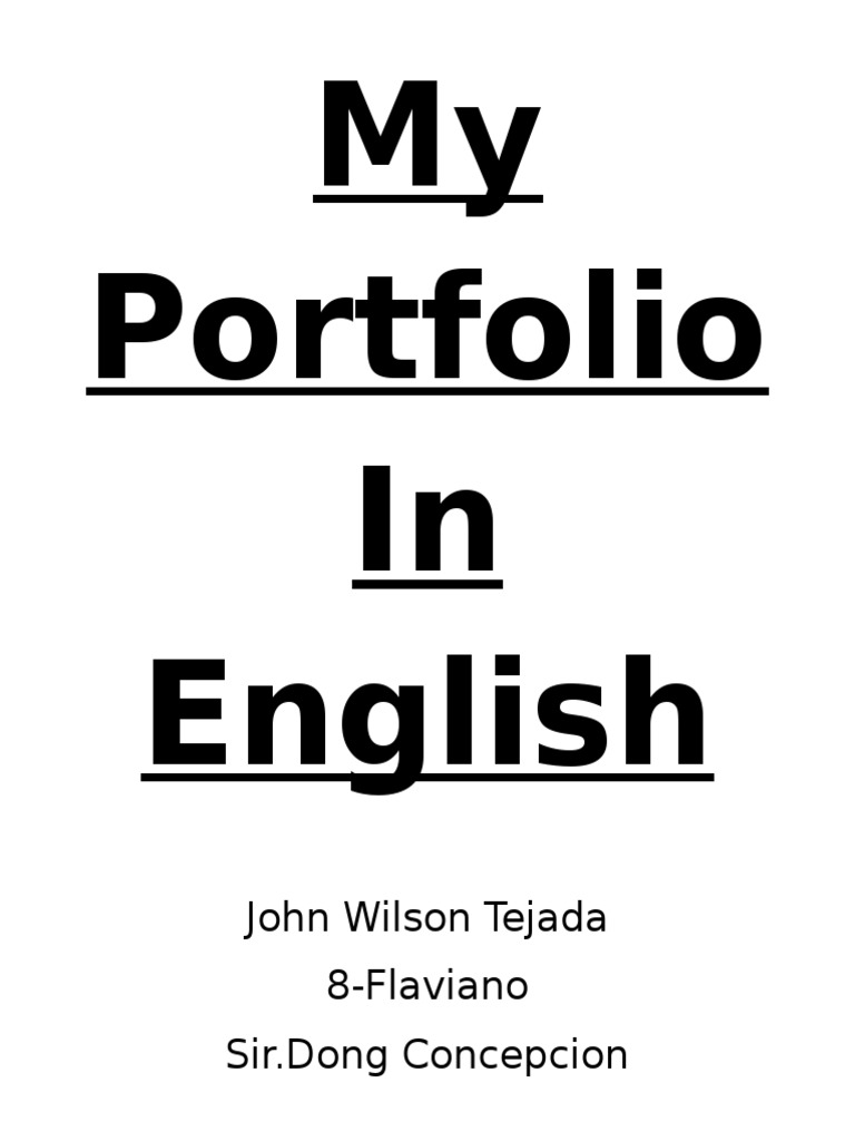My Portfolio in English | PDF
