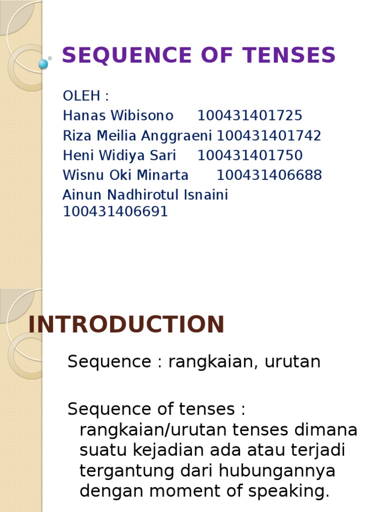 Sequence of Tenses | PDF | Grammatical Tense | Verb