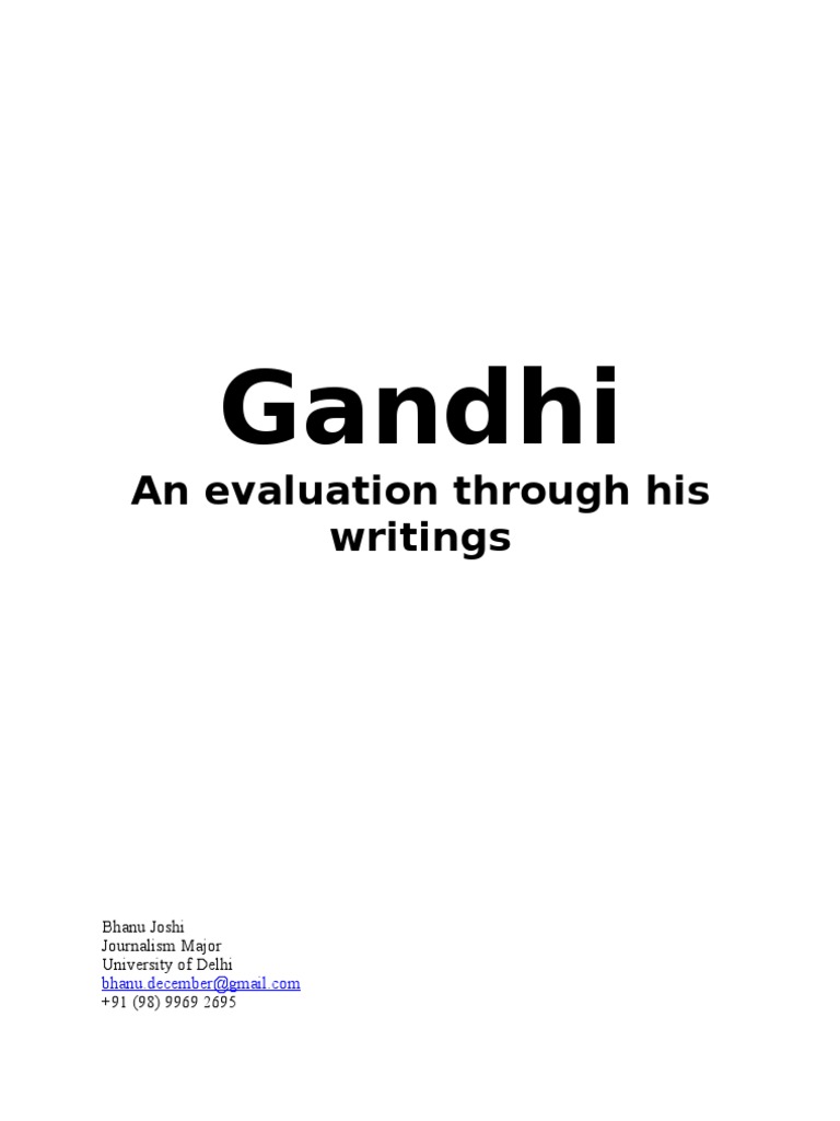 Understanding Gandhi Through His Writing | PDF | Mahatma Gandhi ...