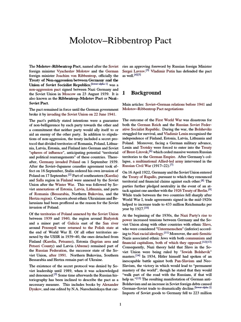 Molotov-Ribbentrop Pact | PDF | Nazi Germany | Soviet Union