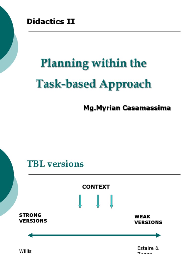 Task-Based Language Teaching | PDF | Language Arts & Discipline