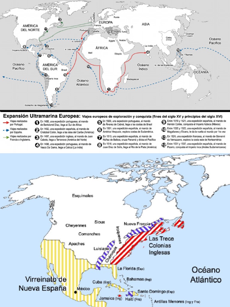 Mapas de La Conquista y Colonización de América | PDF