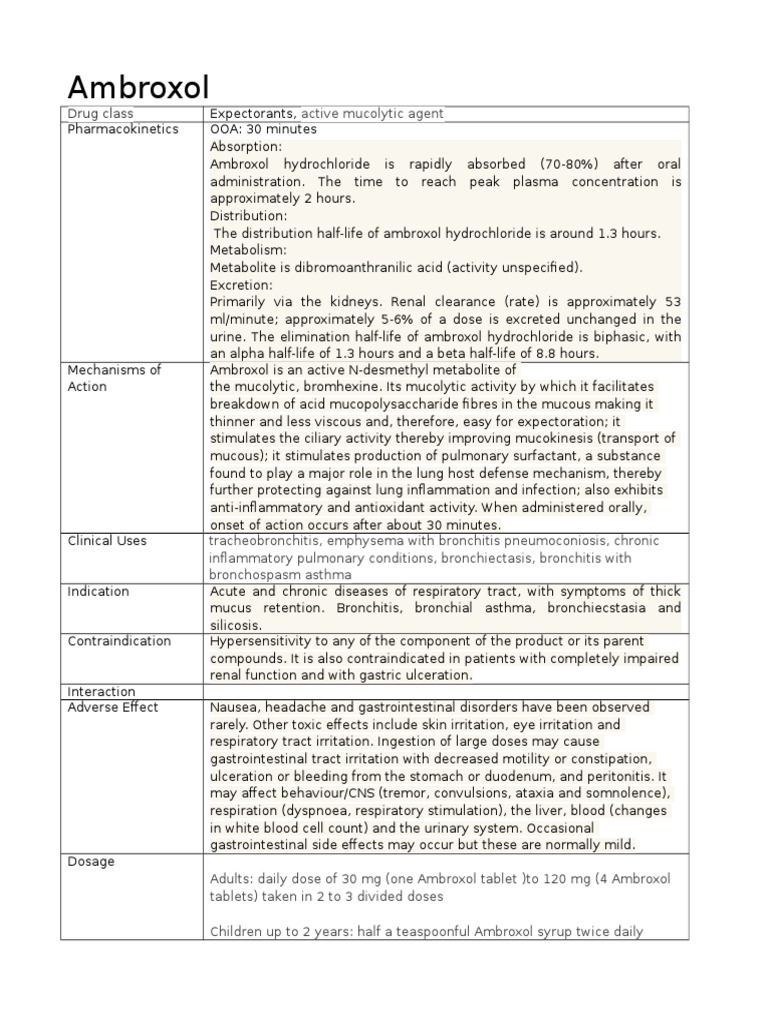 Ambroxol | PDF | Nonsteroidal Anti Inflammatory Drug | Pharmacology