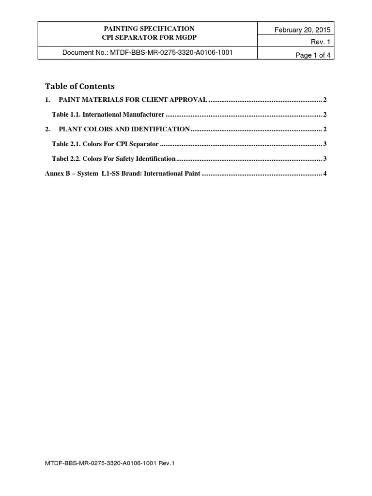 Painting Specification | PDF | Paint | Specification (Technical Standard)