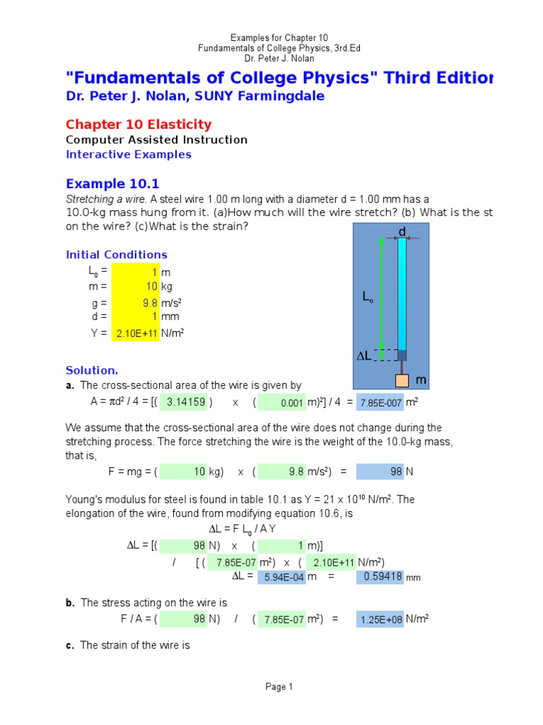 Elasticity Wire | Stress (Mechanics) | Elasticity (Physics)