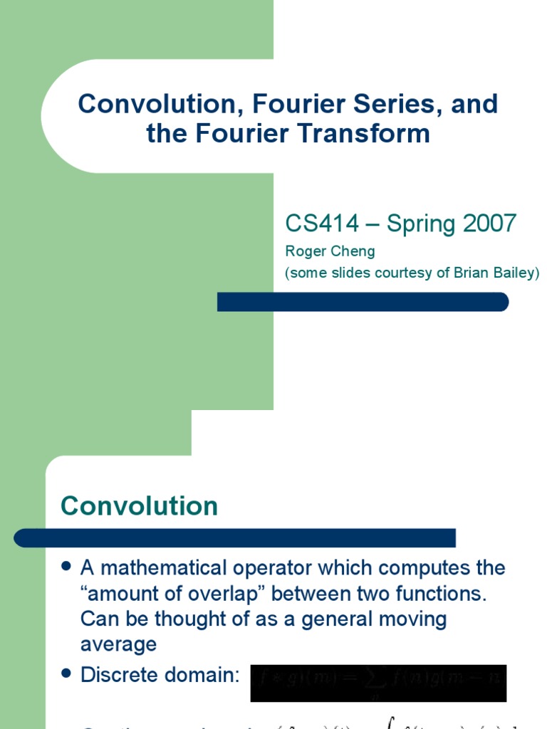 Convolution Fourier | PDF | Discrete Fourier Transform | Fast Fourier ...