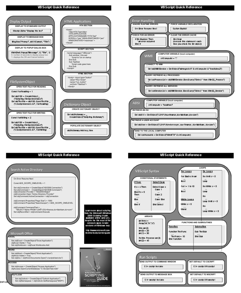 Vbscript Reference | PDF | Areas Of Computer Science | Computing