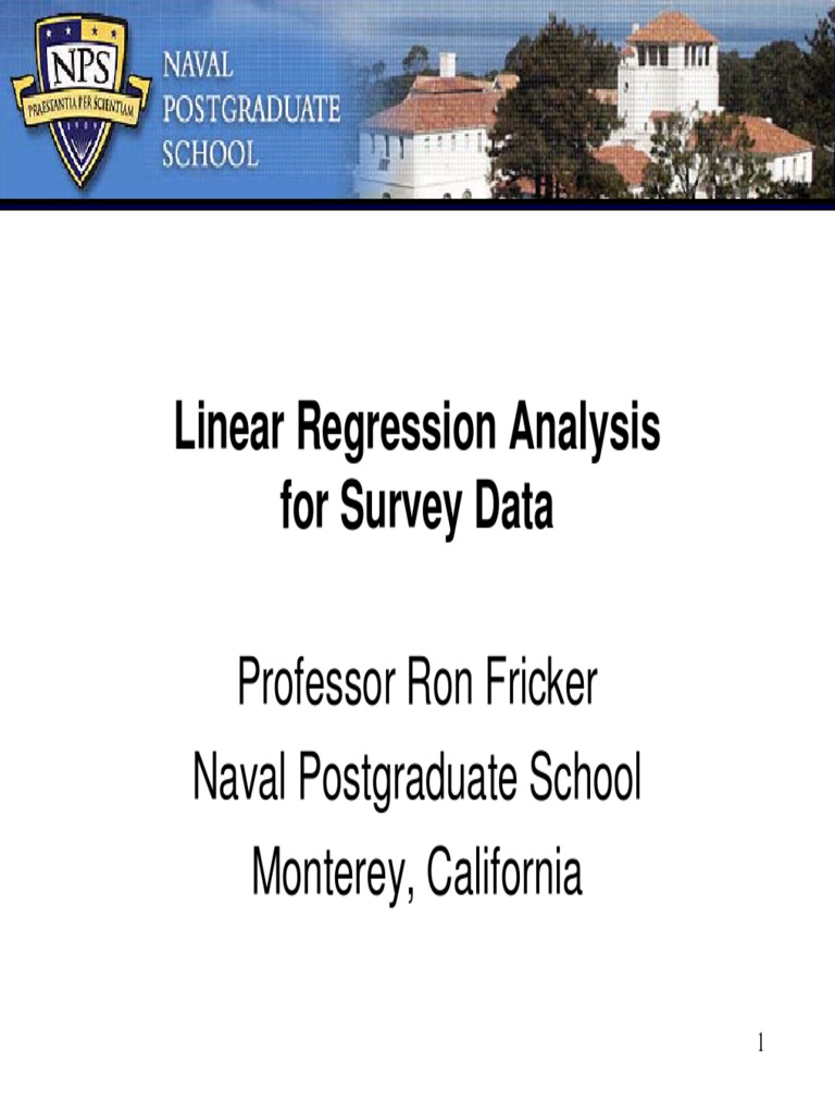 Linear Regression Analysis For Survey Data | PDF | Regression Analysis ...