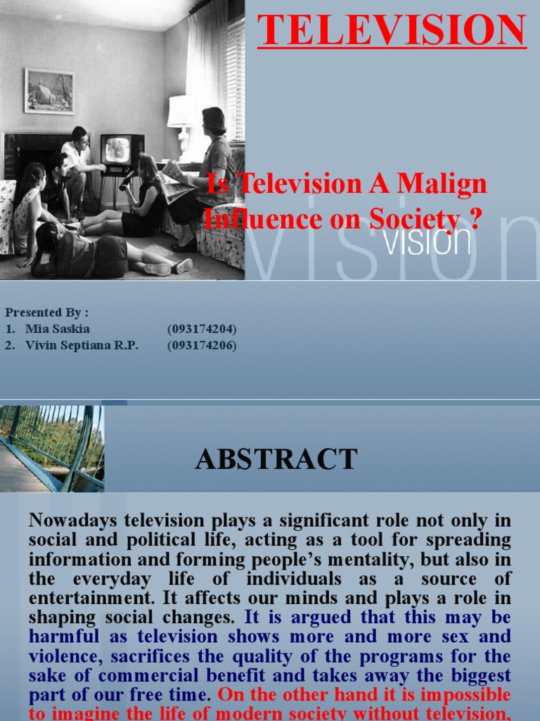 Is Television A Malign Influence On Society | PDF | Violence | Obesity