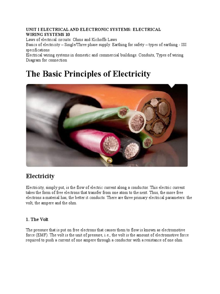 The Basic Principles of Electricity | PDF | Electrical Resistance And ...