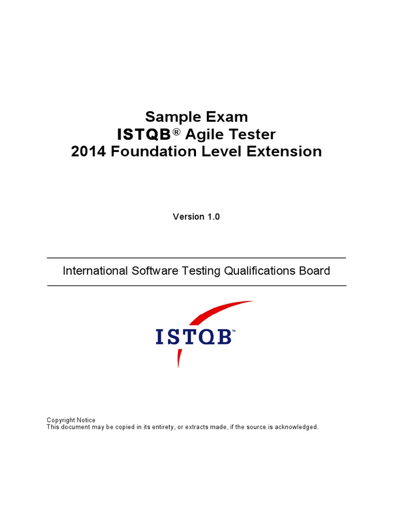 ISTQB Agile Tester Sample Exam v1.0 | PDF | Software Testing | Agile ...