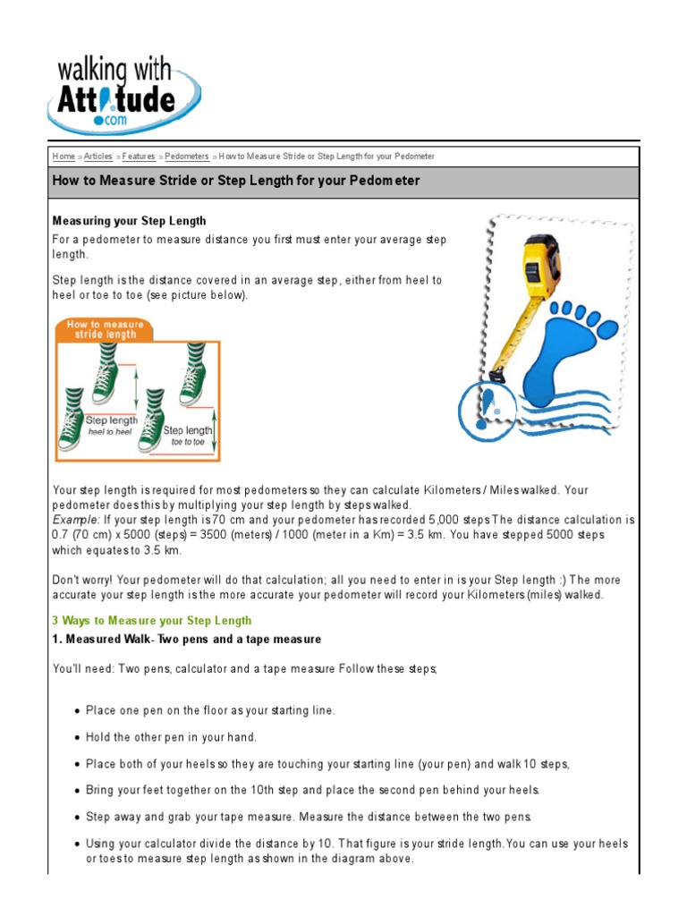Walking With Attitude Article How To Measure Stride or Step Length For ...