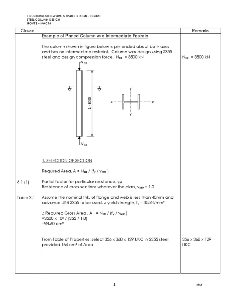 Steel Column Design | PDF | Buckling | Column