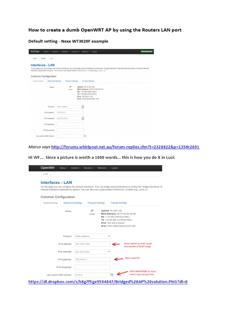 How To Create A Dumb OpenWRT AP by Using The Routers LAN Port | PDF ...