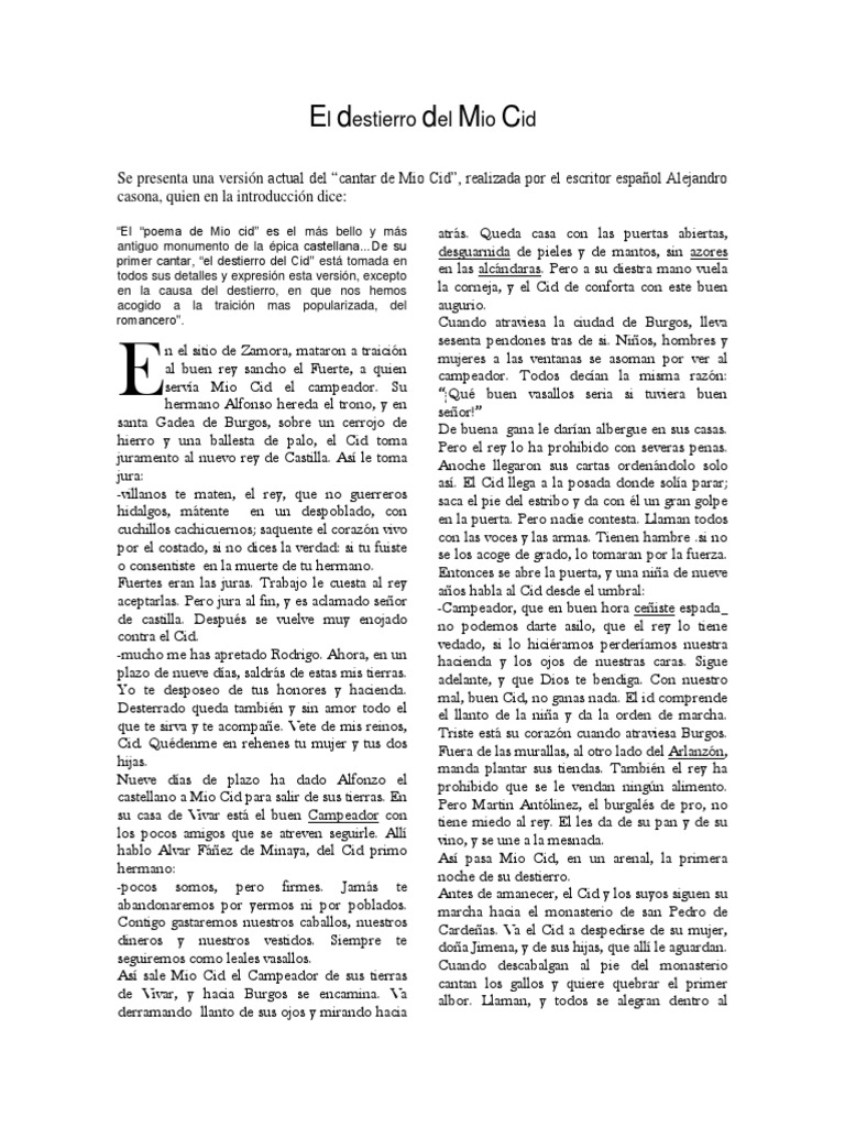 El Destierro Del Mio Cid