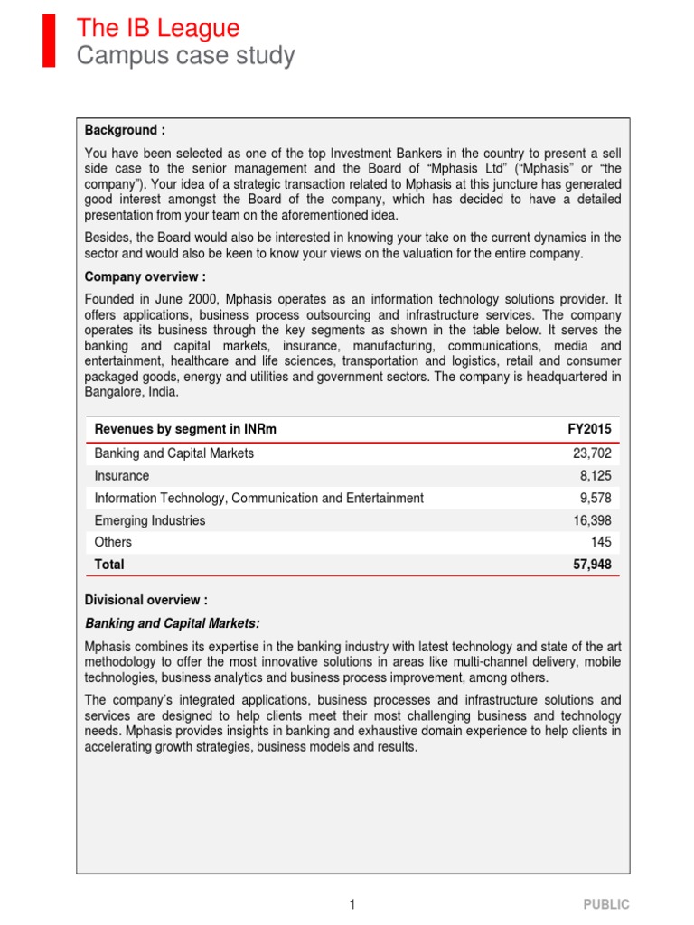 The IB League Case Study | PDF | Insurance | Analytics
