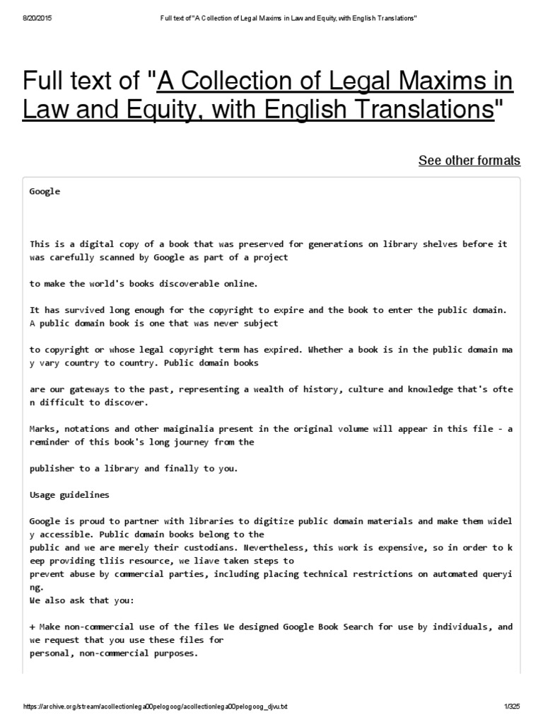 Legal Maxims | PDF | Public Domain | Google Books