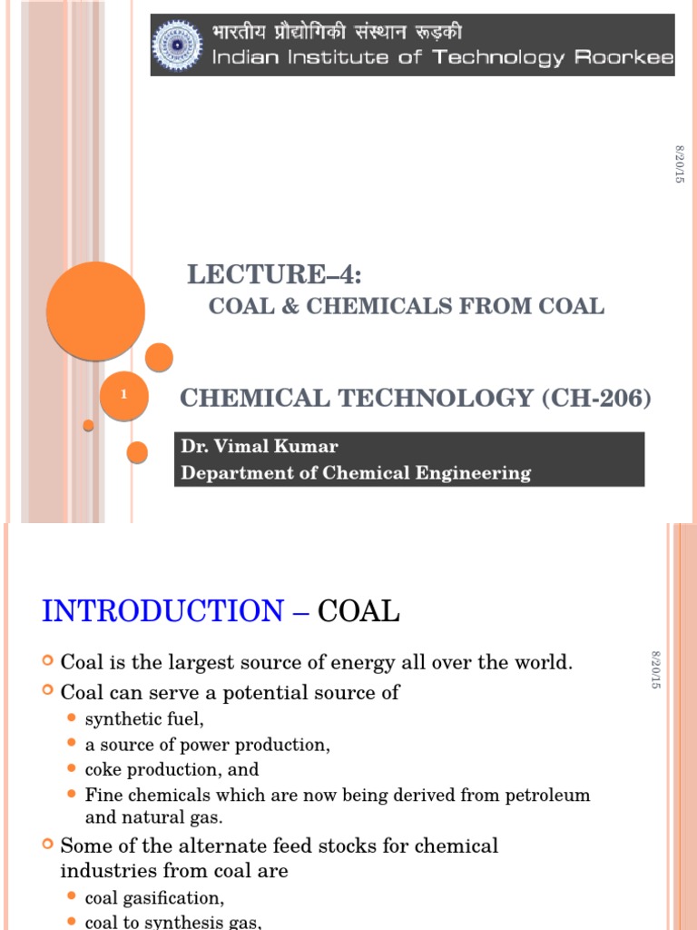Lecture 5 Coal And Coal Chemicals Coke Fuel Coal 