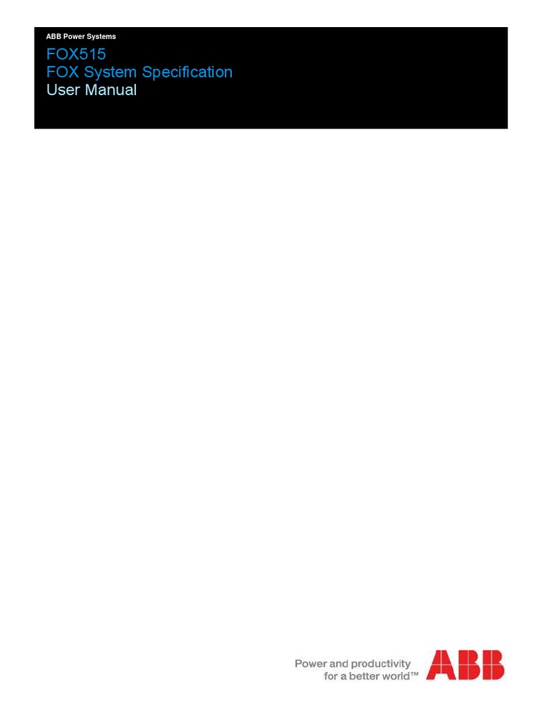 Abb Fox System Specifications r8 RF 1khw002006 | PDF | Asynchronous ...