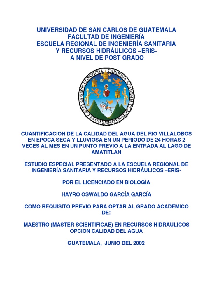Calidad del Agua del Río Villalobos | PDF | Geografía Física | Ciencias ...