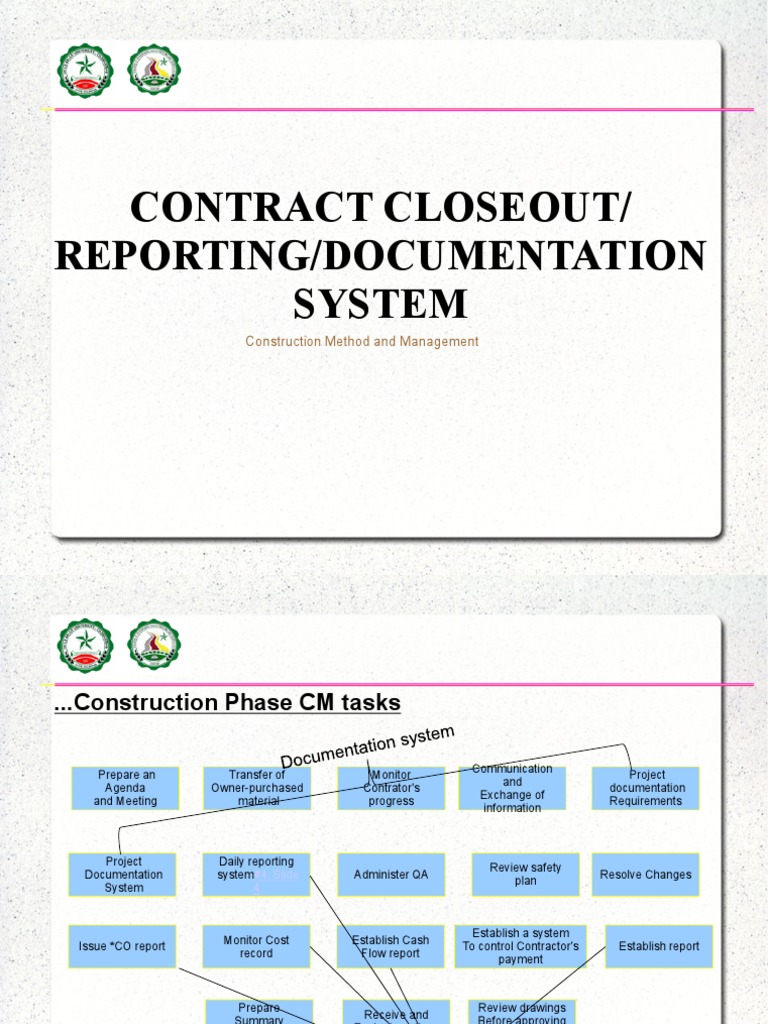 Contract Closeout, Reporting and Documentation System | PDF ...