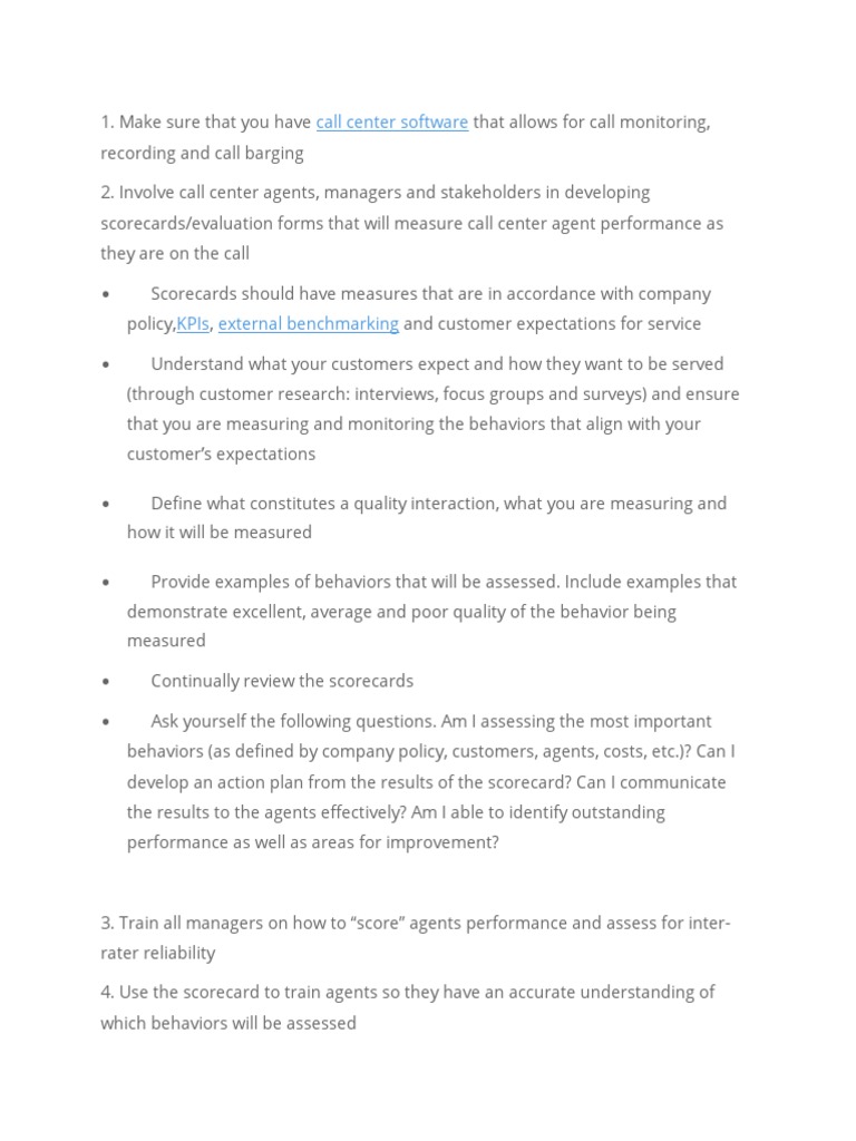 Call Center Activity | Download Free PDF | Call Centre | Performance ...
