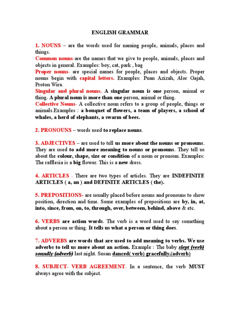English Grammar Notes | PDF | English Grammar | Noun