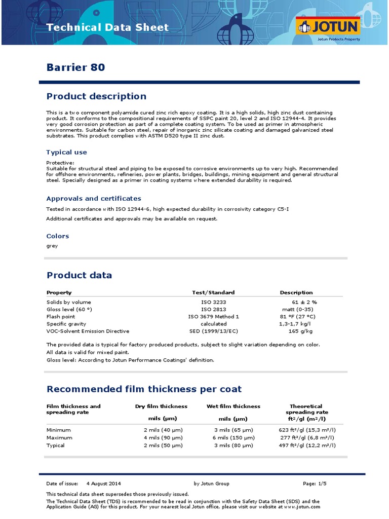 Barrier 80 | PDF | Corrosion | Paint