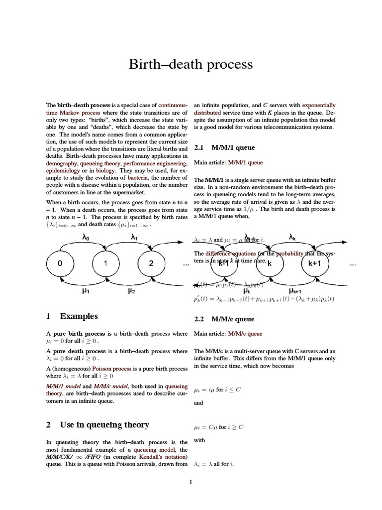 Birthâ€“death process | Mathematical And Quantitative Methods ...