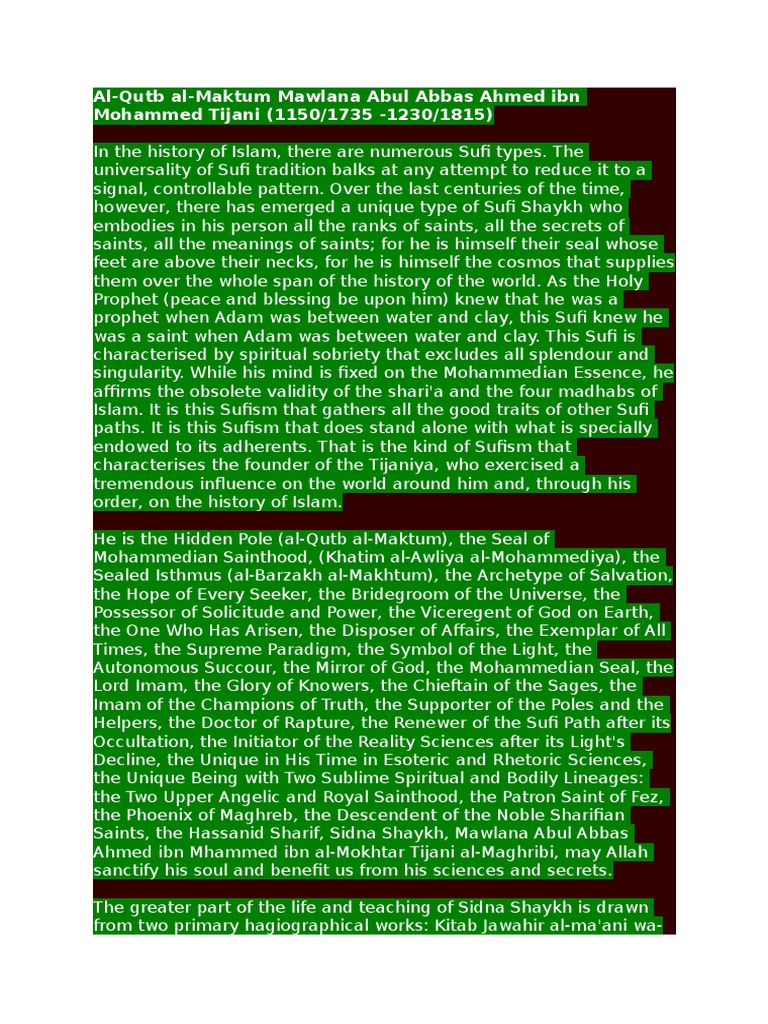 Forumtopicstijaniyya Sufi Order Tijaniyya | PDF | Sufism | Muhammad
