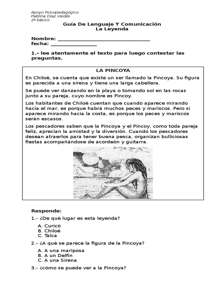 Leyenda de la Pincoya para Niños | PDF | Arte
