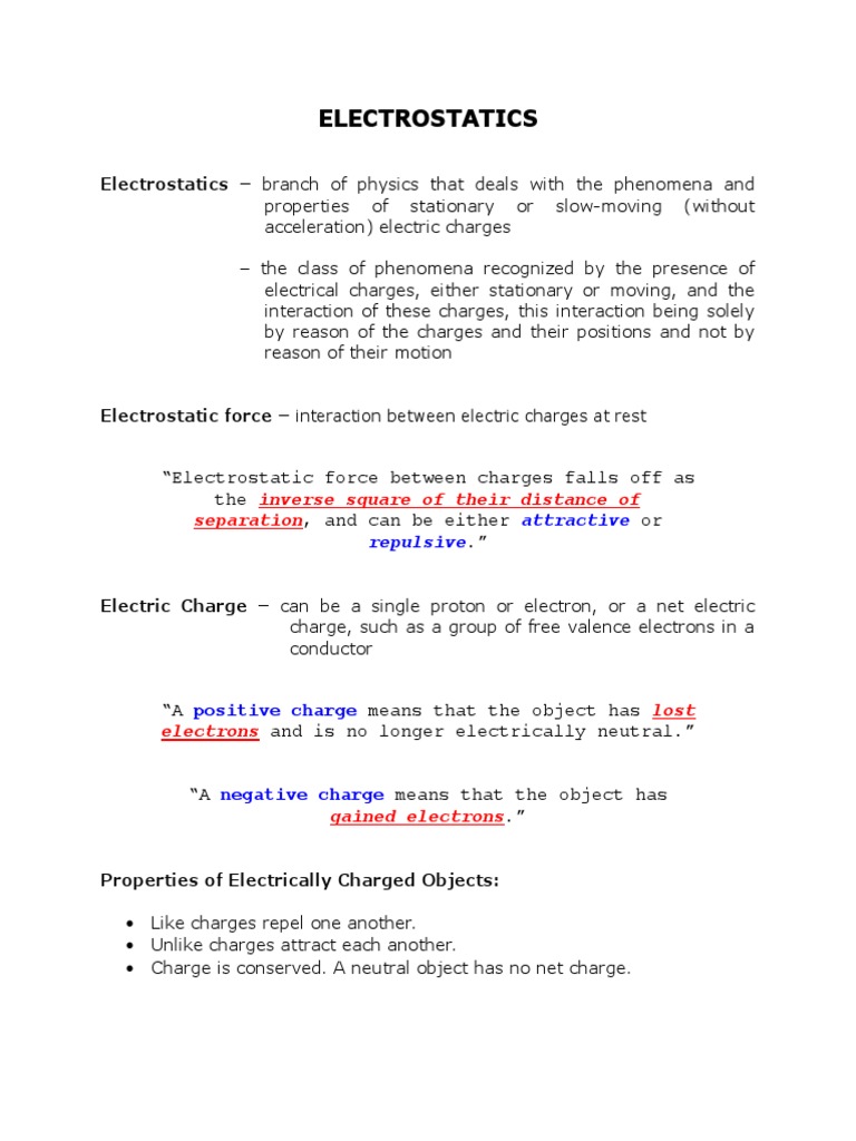 Understanding Fundamental Concepts of Electrostatics | PDF | Capacitor ...